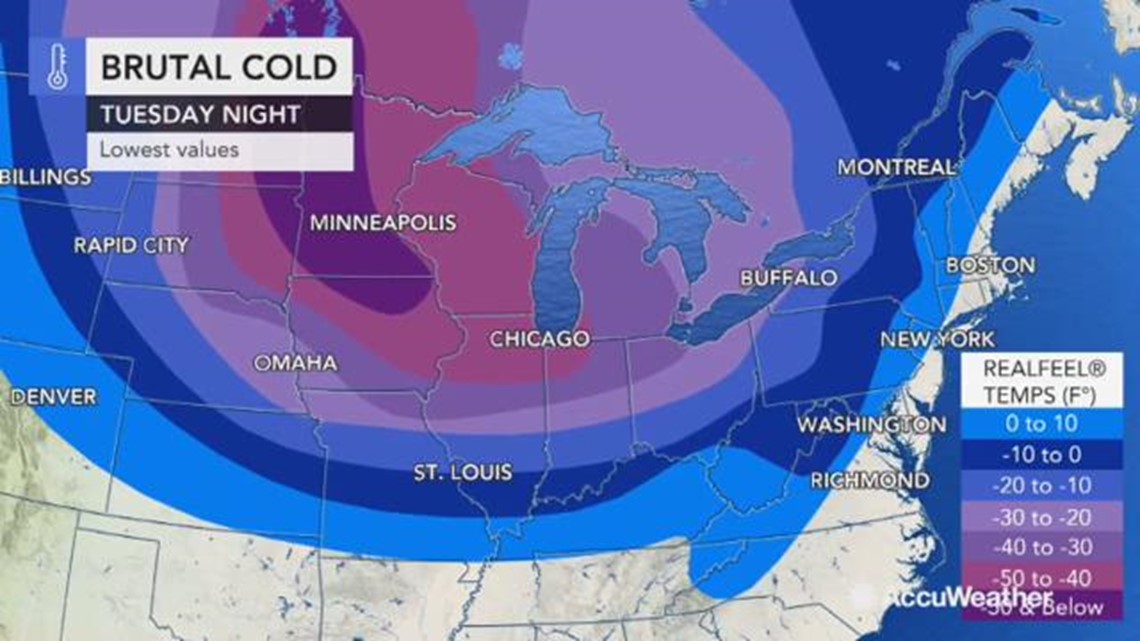 Polar vortex to bring AccuWeather RealFeel temperatures of -50 F or ...