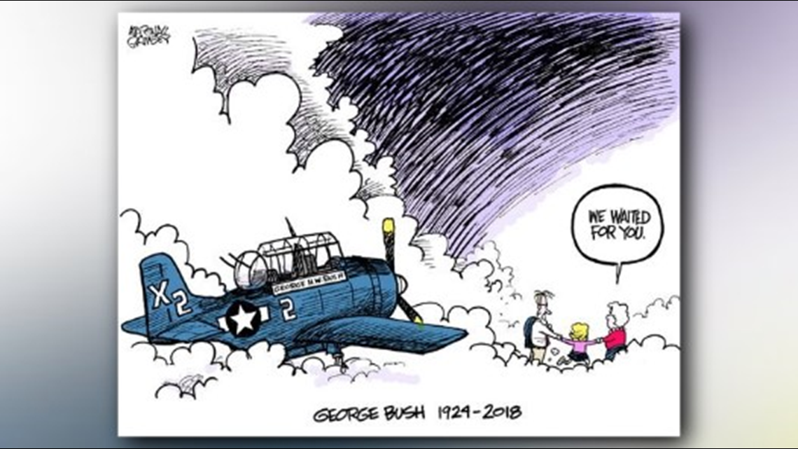 Touching cartoon reunites George H.W. Bush with wife Barbara and ...