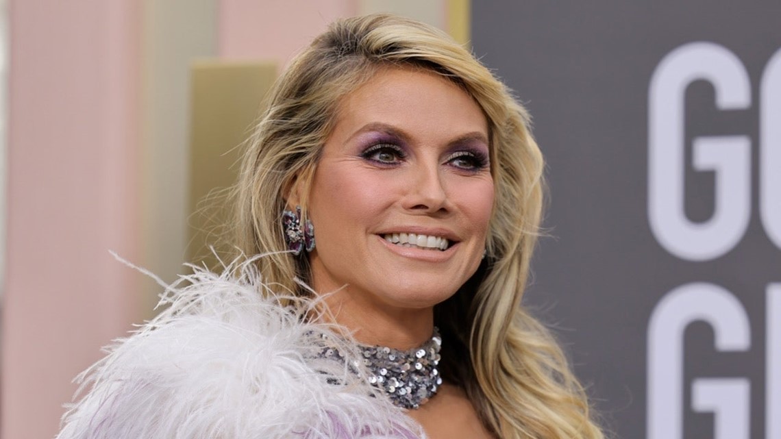 Heidi Klum Brings Bold Fashion to the 2023 Golden Globes in Purple ...