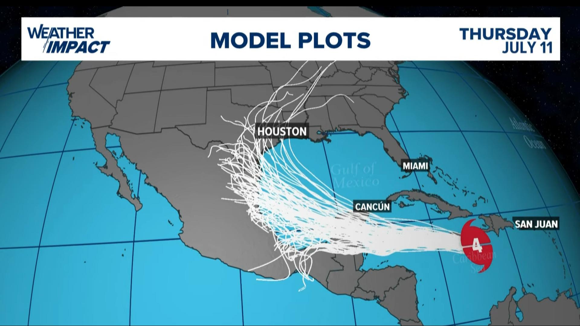 Hurricane Beryl tracker and spaghetti models, projected path | whas11.com