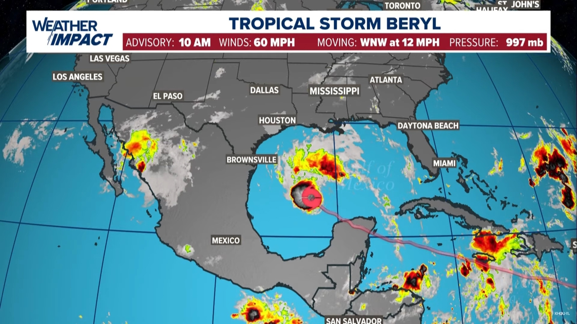 Hurricane Beryl tracker: Is Texas included in projected path? | whas11.com