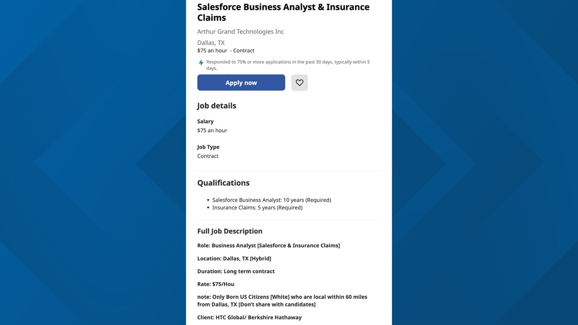 Arthur Grand: Tech firm criticized for discriminatory job listing ...