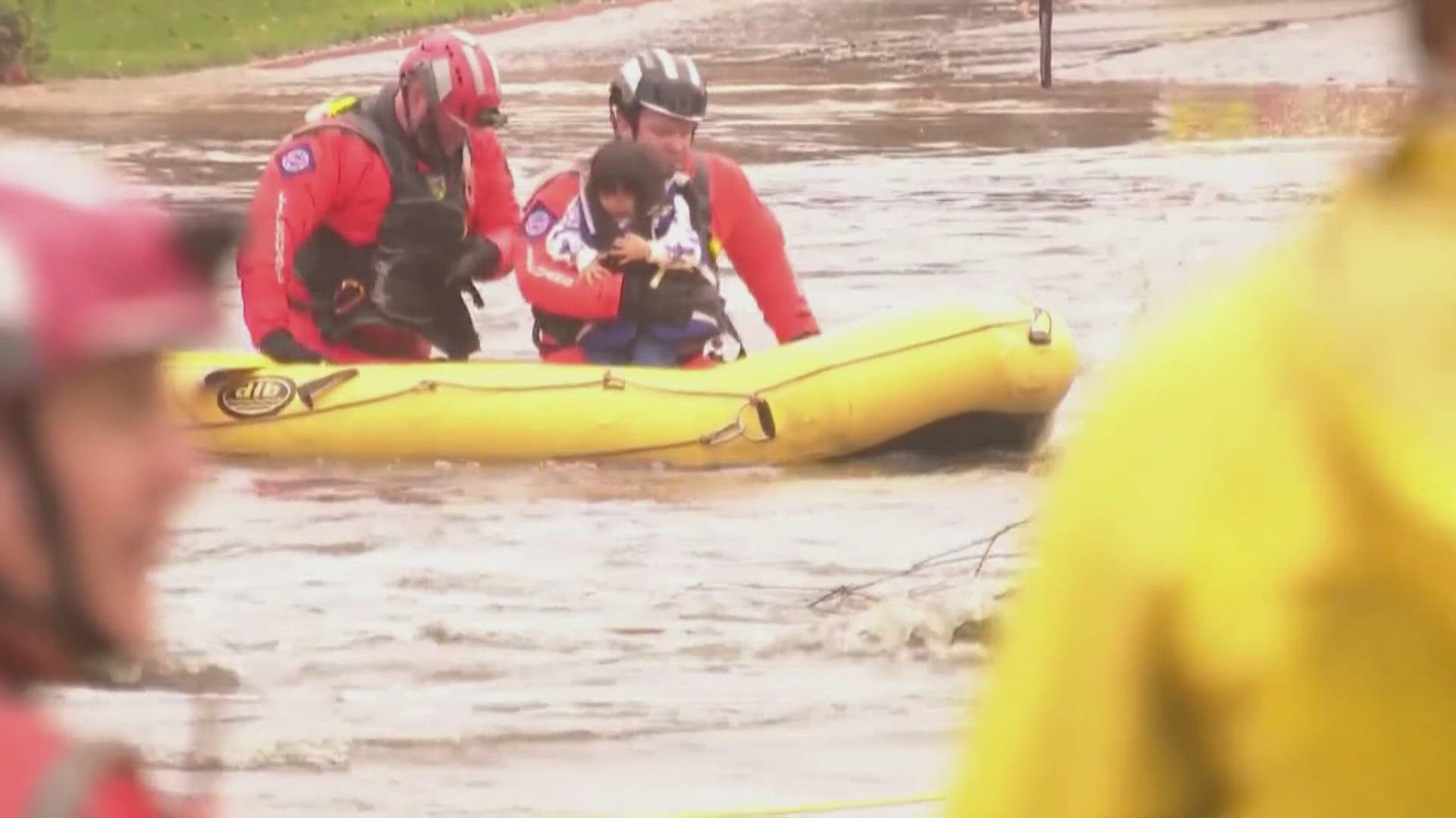 California flooding: Girl rescued from swift water after days of rain ...