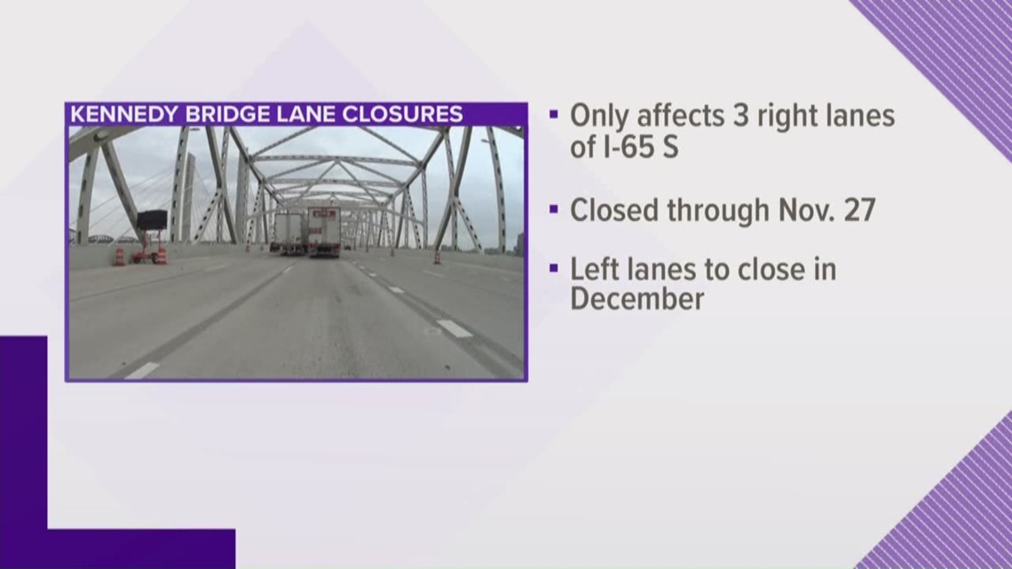 Lane closures on Kennedy Bridge to begin Friday | whas11.com