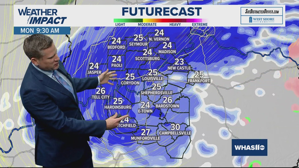 Kentucky winter storm: Latest forecast, more snow arrives Monday ...