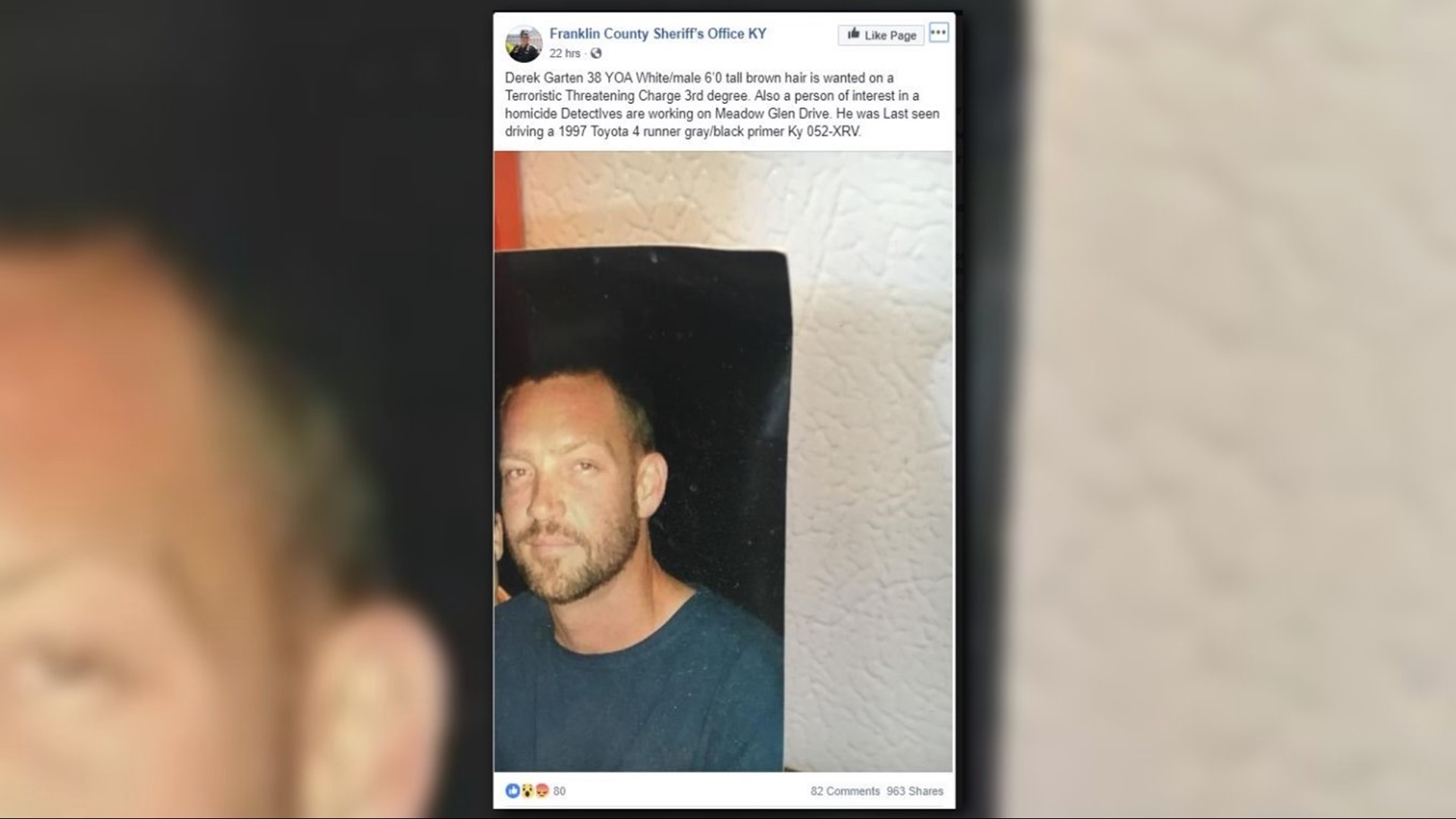Police Searching For Second Suspect Id Victim In Franklin Co Homicide