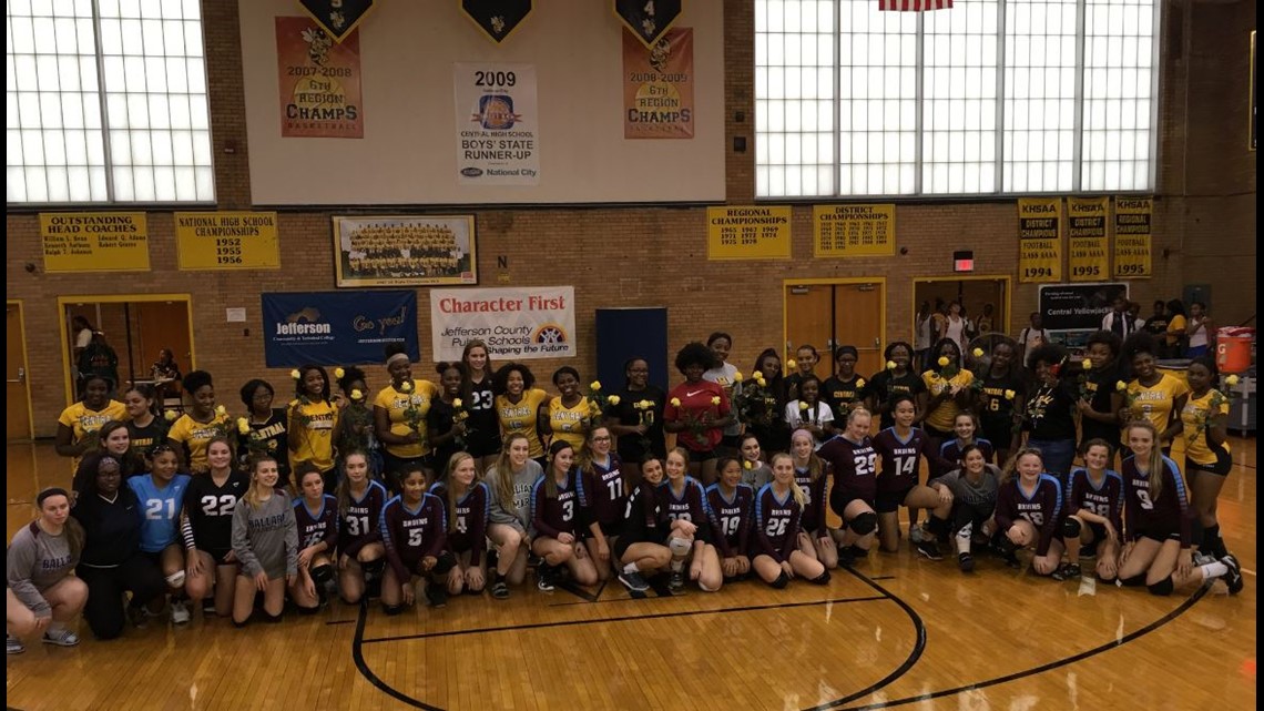 Ballard volleyball offers yellow roses to Central after watermelon ...