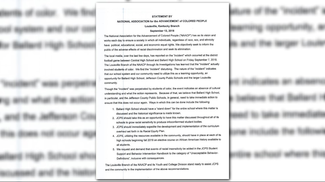 NAACP offers JCPS suggestions after watermelon incident | whas11.com