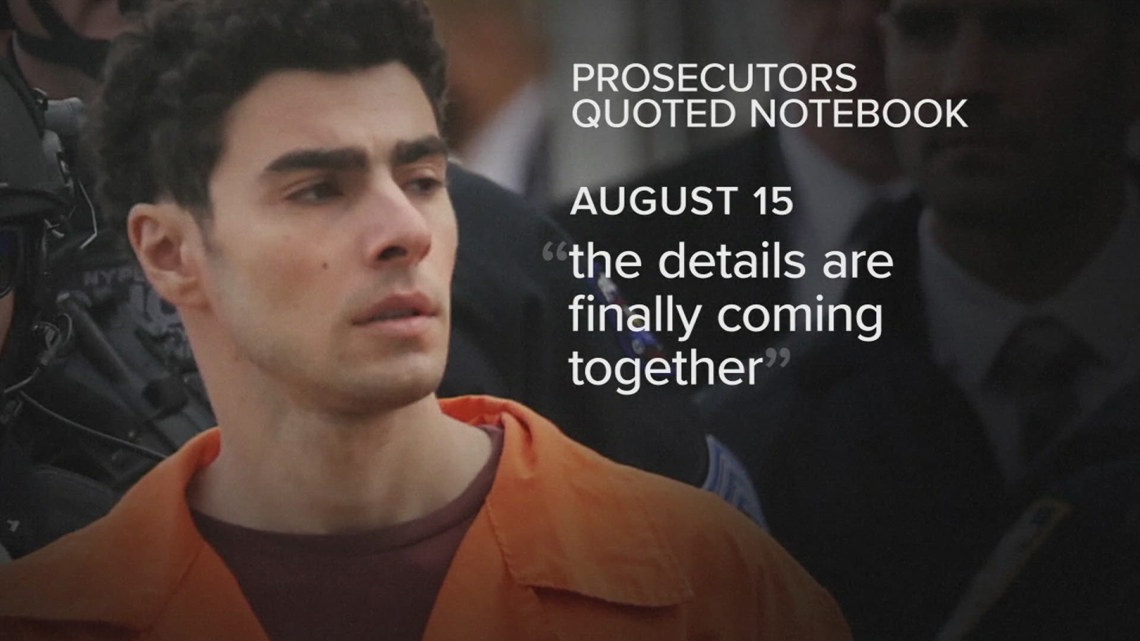 Entries from Luigi Mangione's notebook read aloud in court | whas11.com
