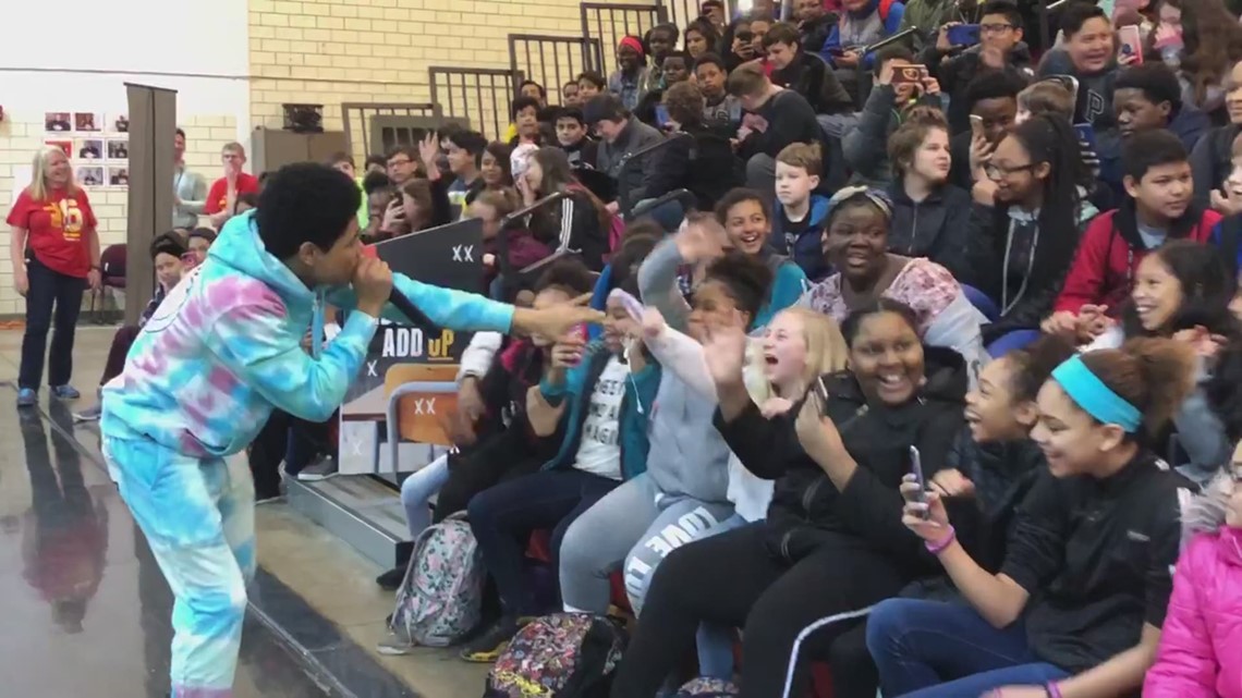 Local rapper Bblasian performs for Thomas Jefferson Middle School ...