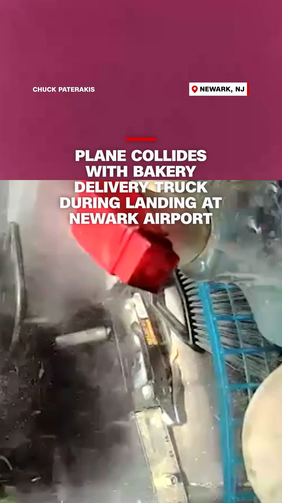 Man injured after United plane hit streetlight and truck cab on nearby ...
