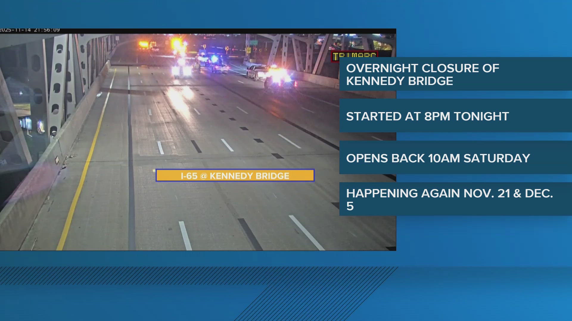 Here's when the next overnight closures are scheduled to happen on ...
