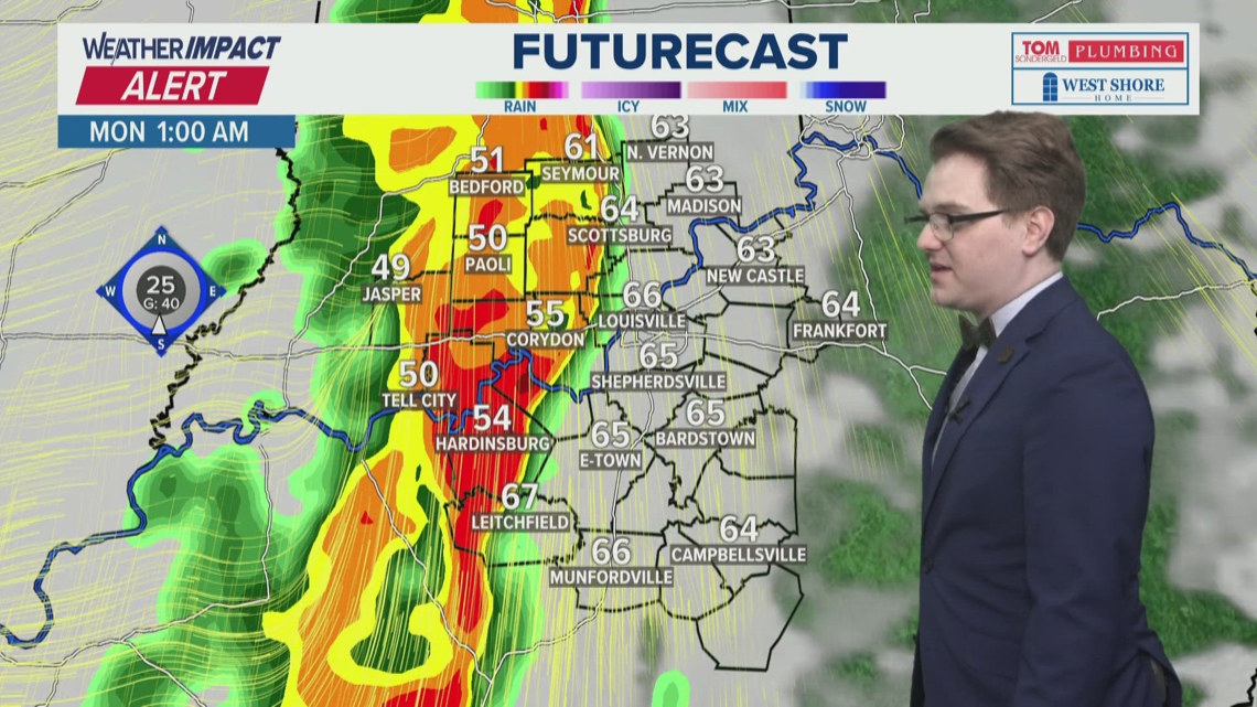 Strong winds for Kentucky, Indiana | March 13, 2026 Noon weather ...