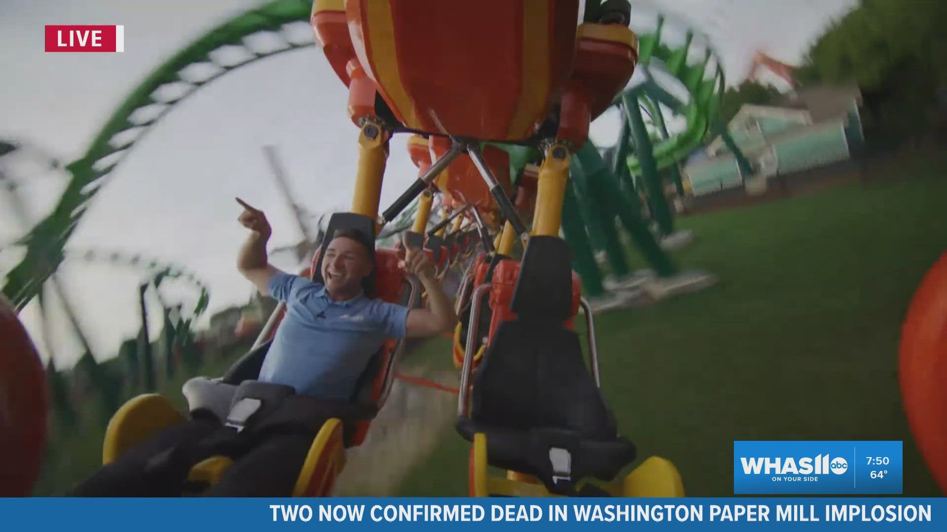 Morning weather from the Flying Fox, Kentucky Kingdom's new roller ...