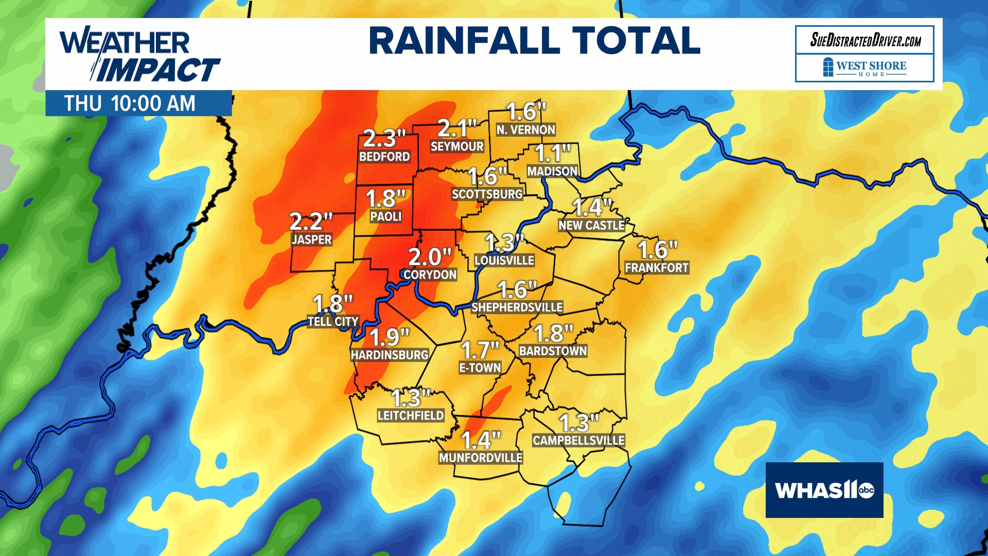 Steady, at times heavy rain, through early Thursday | whas11.com