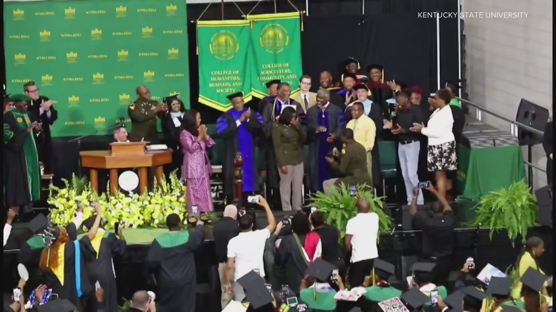 Kentucky State University student gets engaged at graduation | whas11.com