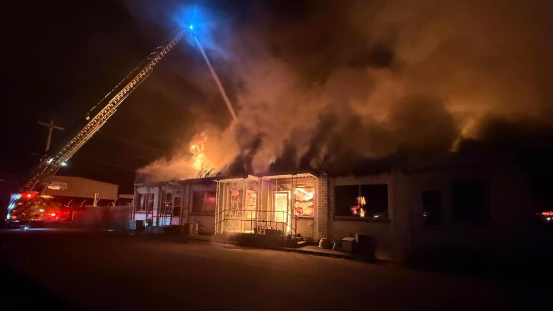 Firefighters working on apartment building fire in southern Indiana ...