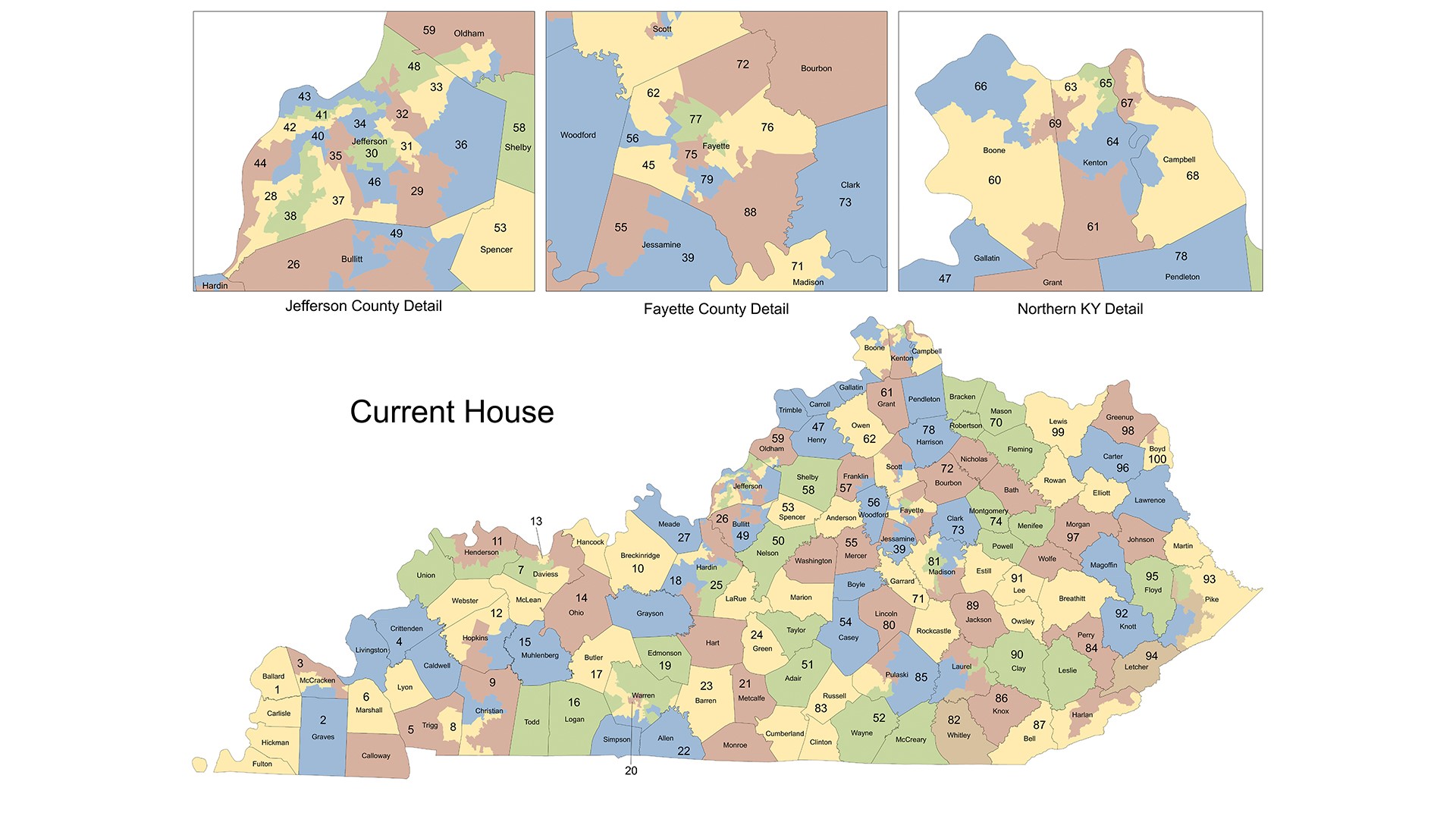 Proposed Kentucky district map for 2022 released by House | whas11.com