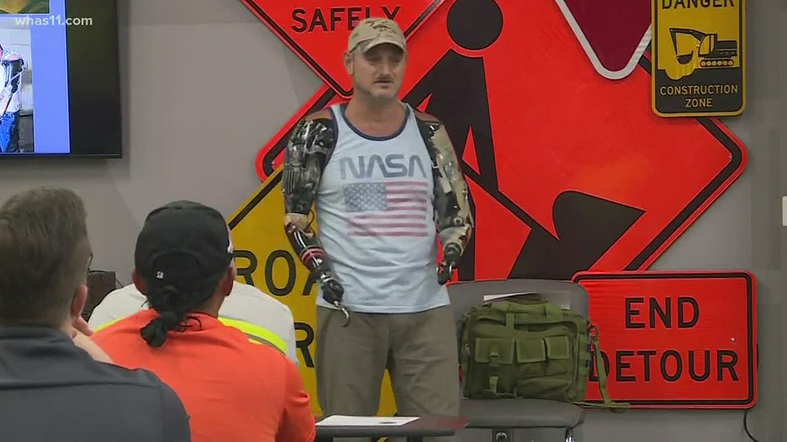 Double amputee shares story to promote workplace safety | whas11.com