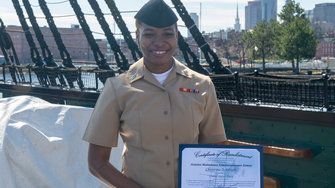 Louisville native promoted, reenlists aboard oldest commissioned ...