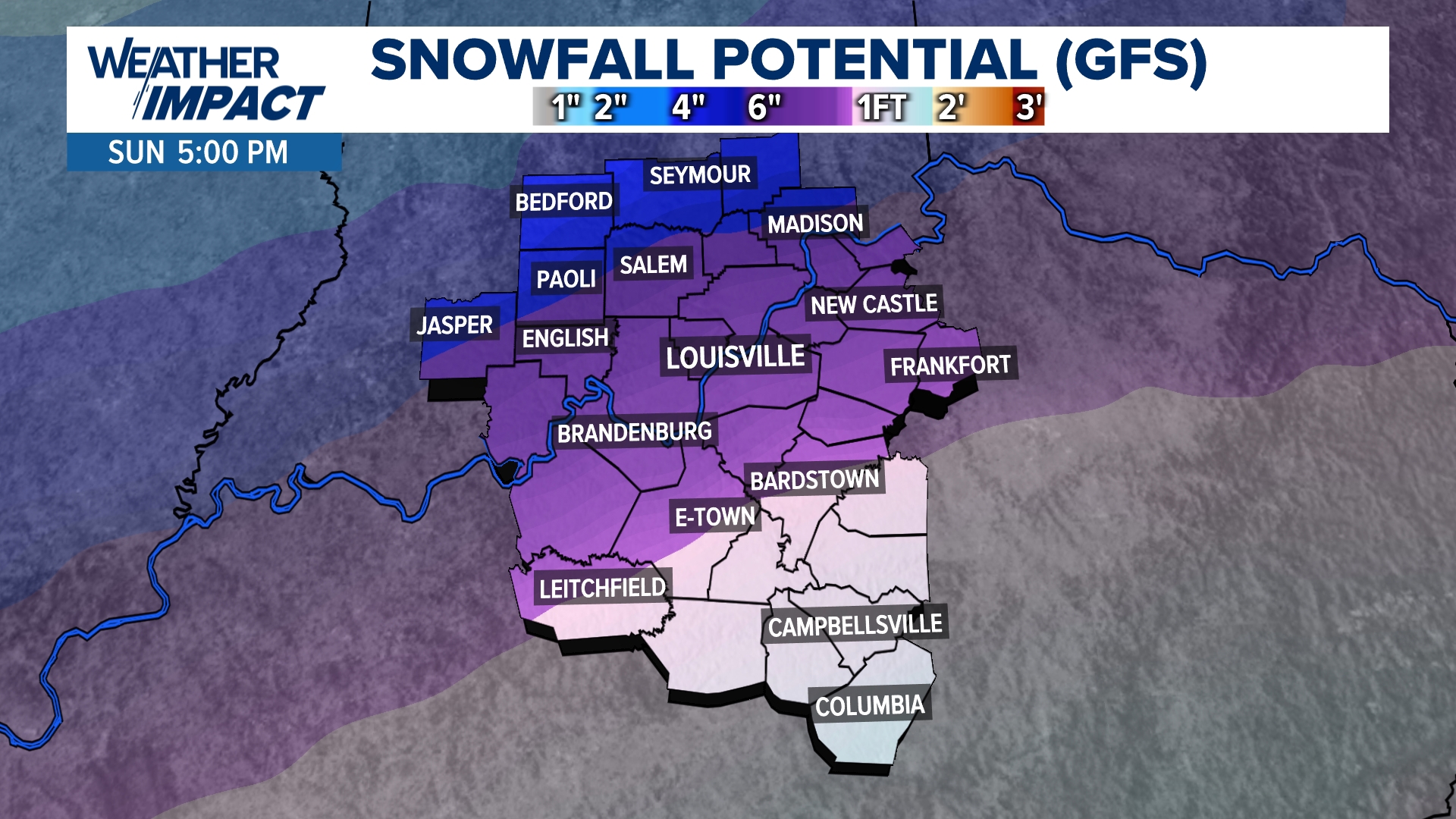 GFS Model: Snowfall potential, Futurecast for upcoming winter storm ...