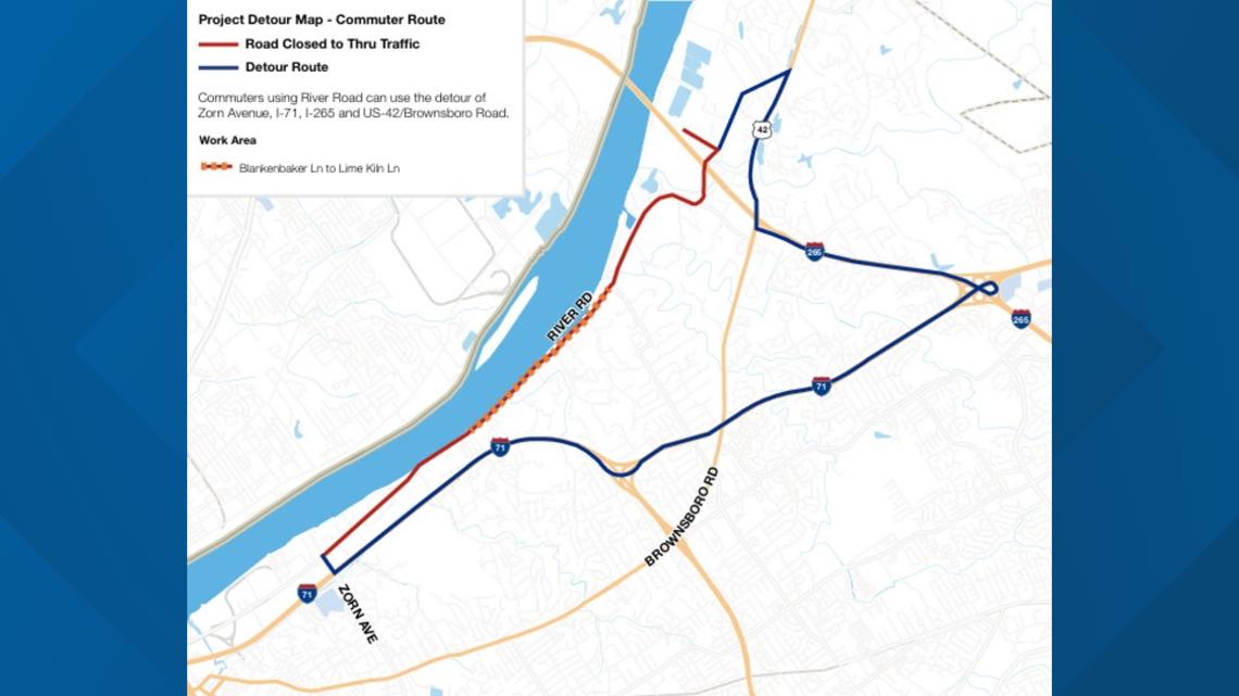 Louisville Water moves construction on River Road east | whas11.com