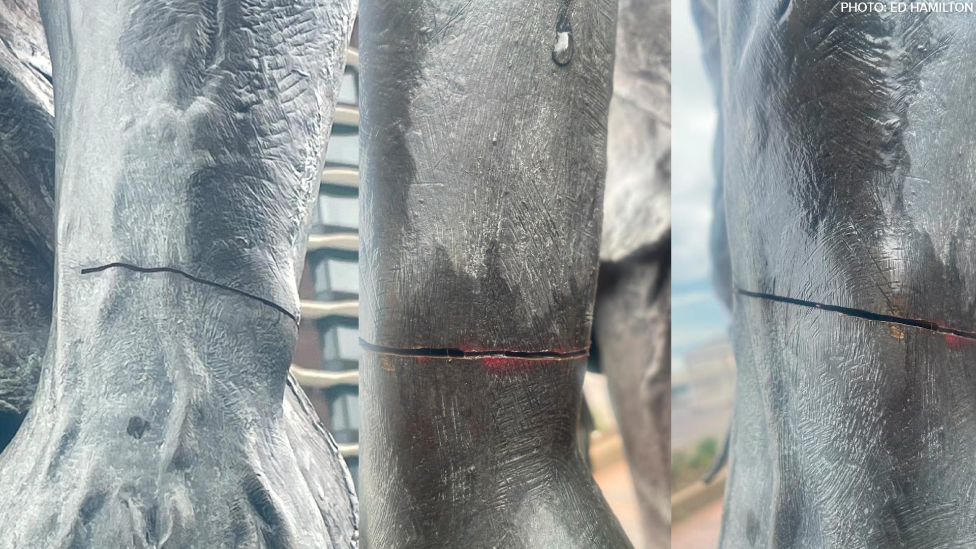 York statue in Louisville vandalized, barrier erected | whas11.com