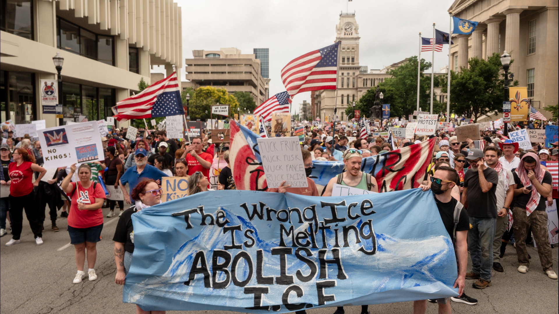 No Kings protest draws huge crowds to Louisville | whas11.com