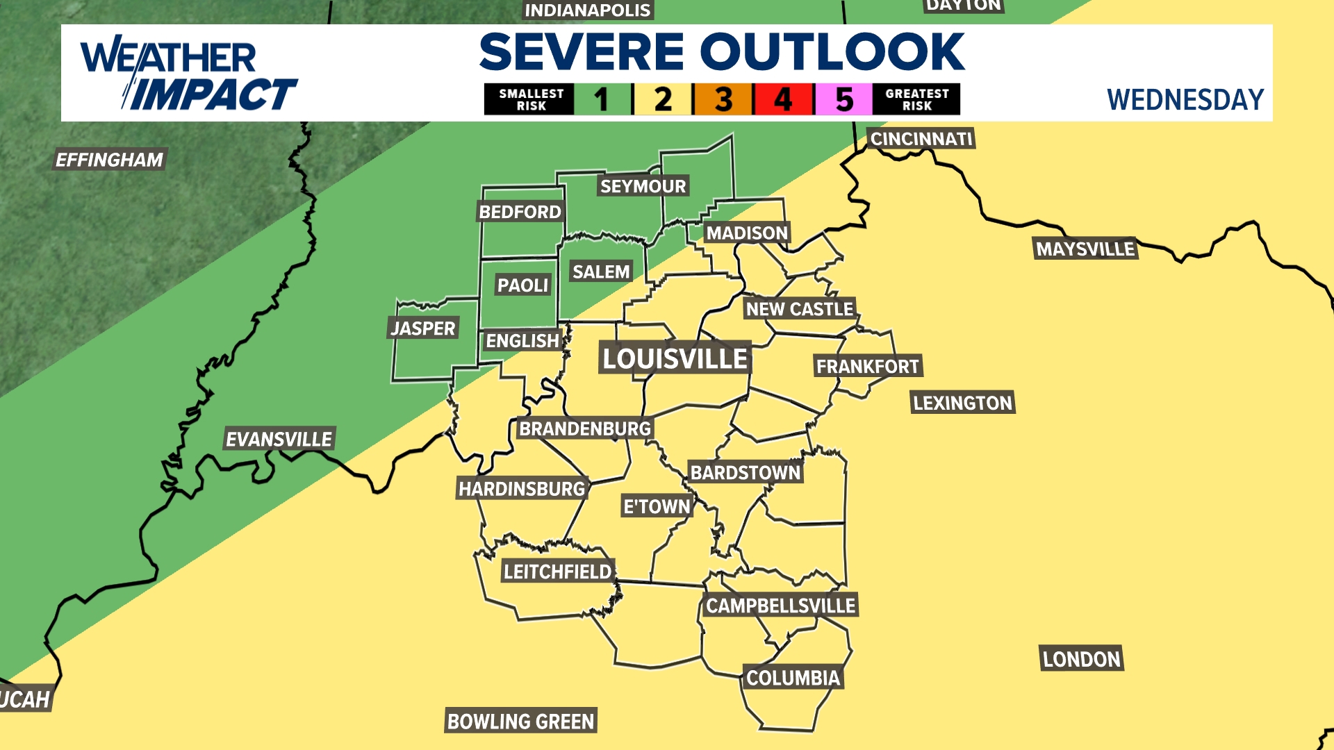 Heavy rain, damaging winds possible Wednesday | Weather Impact Alert ...