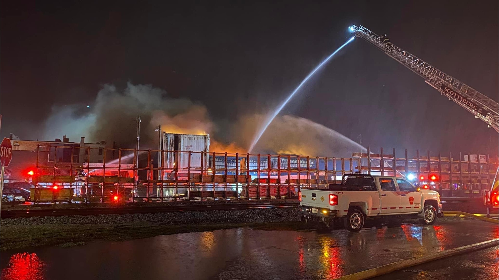 Scottsburg fire burns down historic Indiana lumber yard | whas11.com