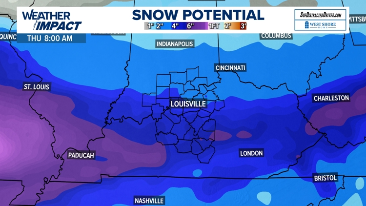 Louisville snow forecast | More than 4 inches of snow expected this ...