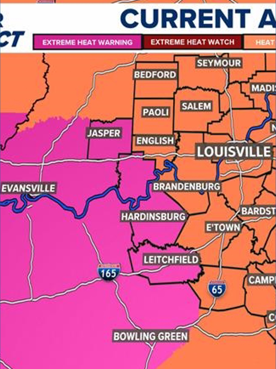 Triple-digit heat index expected multiple days this week in Louisville ...