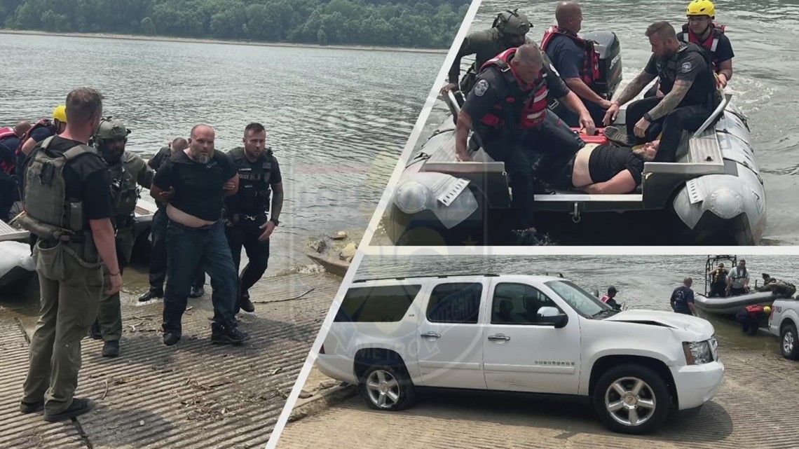 Wanted suspect arrested after leading police on chase, jumping in Ohio ...