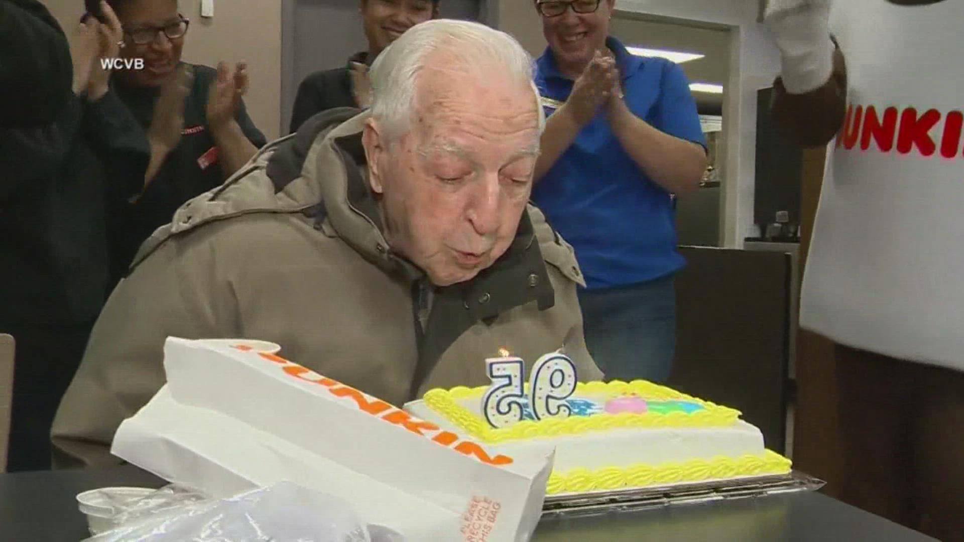 Dunkin Donuts surprise party thrown for 95-year-old customer | whas11.com