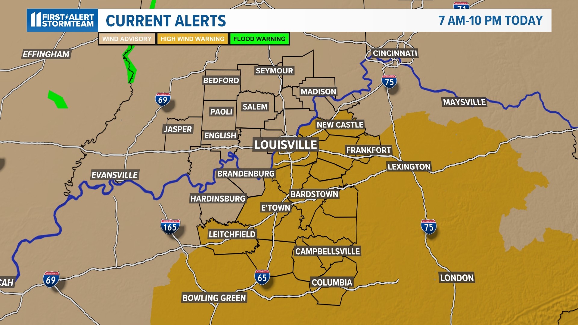 High wind warning in Louisville, southern Indiana after storms | whas11.com