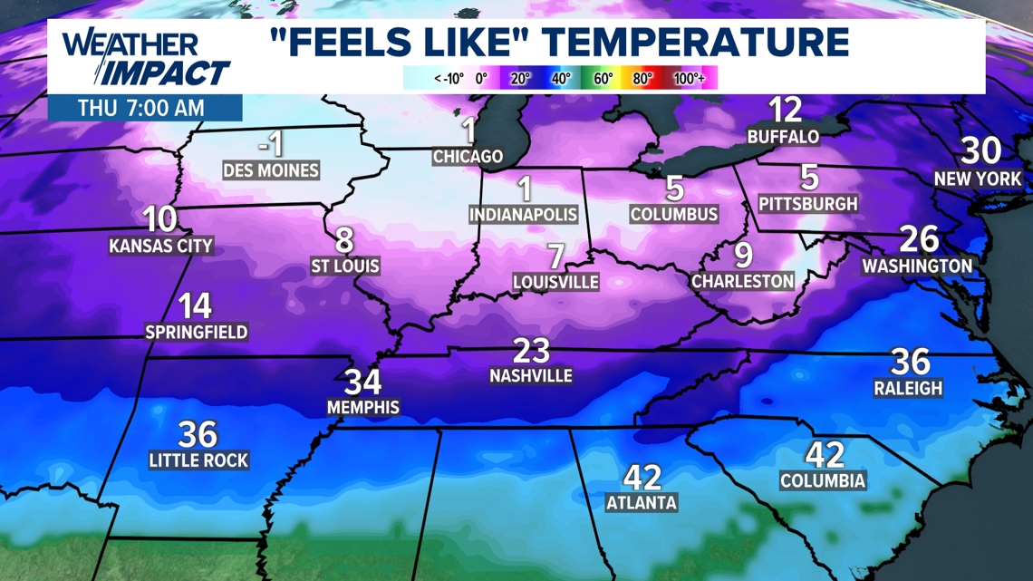How cold will it be today in Kentucky and Indiana? | whas11.com
