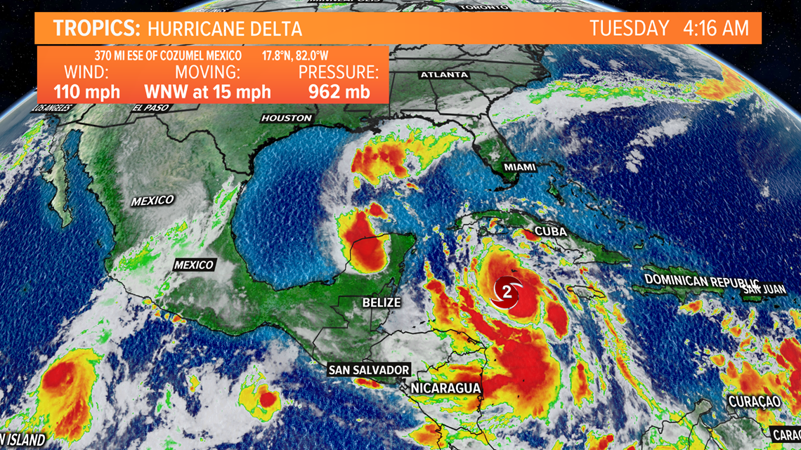 Hurricane Delta continues to strengthen as it barrels towards the U.S ...