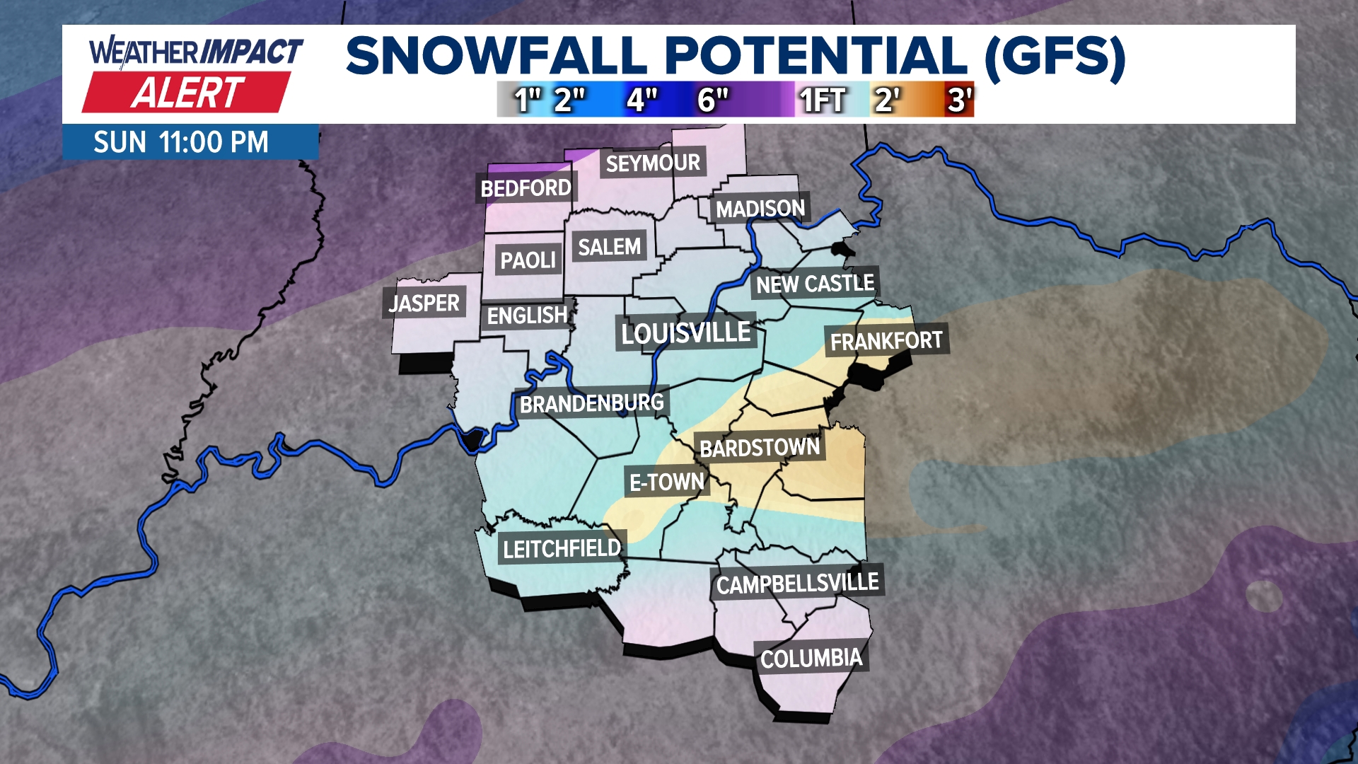 How much snow is Kentucky getting and when will it start? | Latest map ...