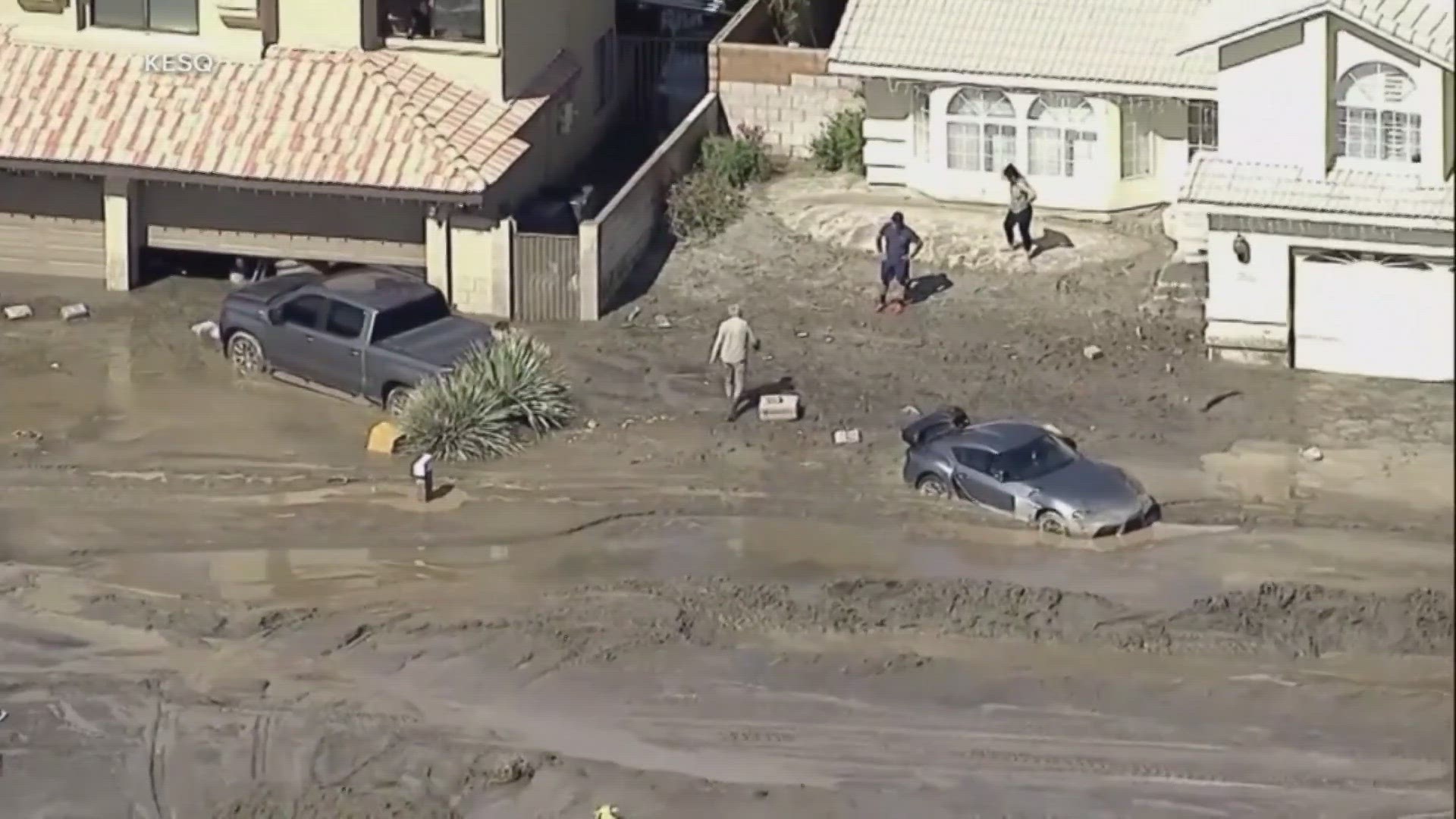 Footage of flash flooding, mudslides caused by Tropical Storm Hilary ...