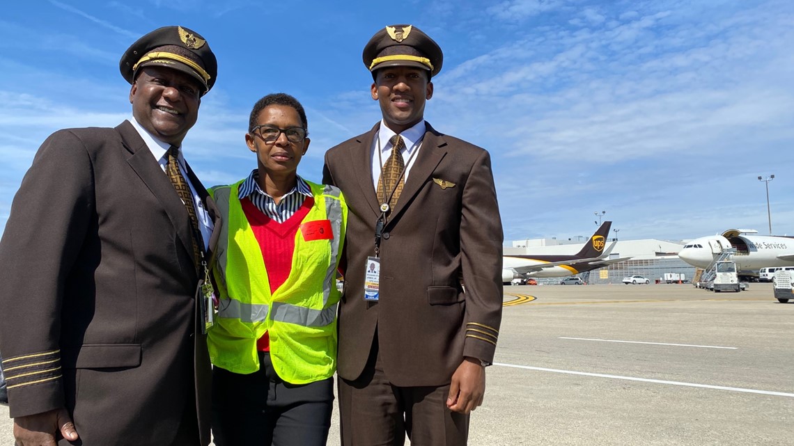 Father-son duo co-pilot their first flight together at UPS Worldport in ...