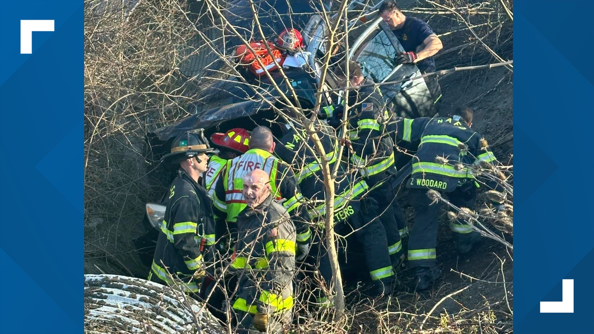 Two people trapped in crashed car rescued by Indiana firefighters ...