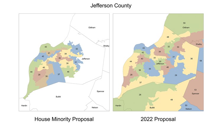 Proposed Kentucky district map for 2022 released by House | whas11.com