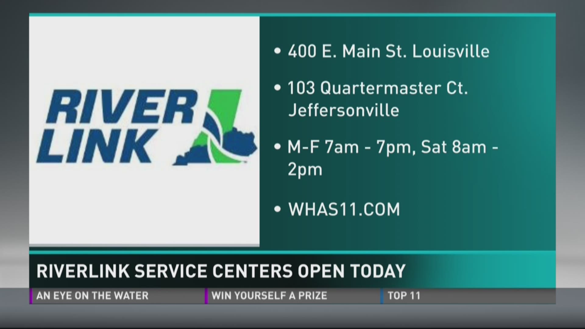 RiverLink service centers open for business | whas11.com