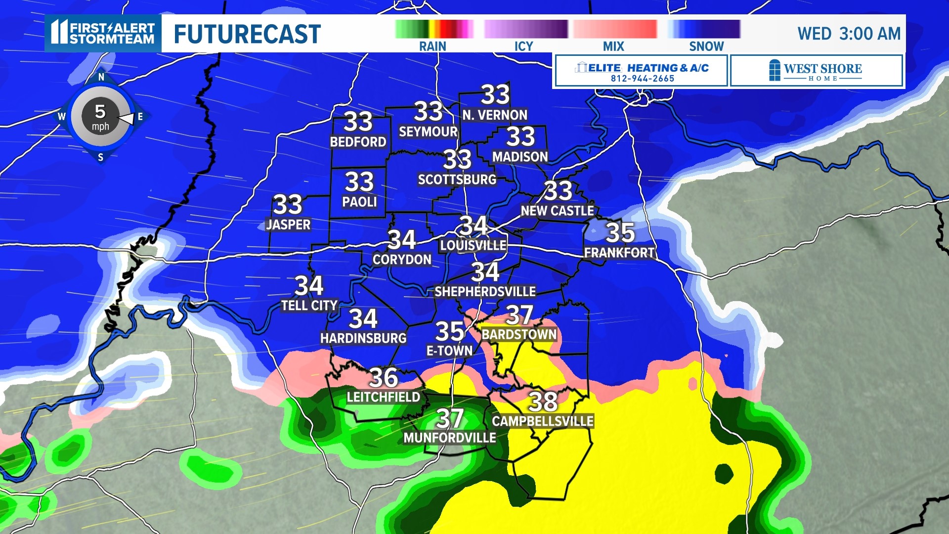 FUTURECAST: Winter weather system on Jan. 25, 2023 | whas11.com