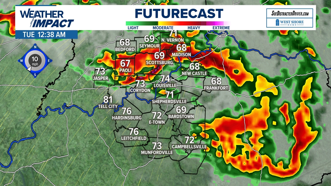 LIVE RADAR | Tracking scattered storms in Louisville, Indiana | whas11.com