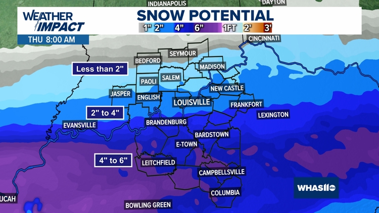Louisville snow forecast | More than 4 inches of snow expected this ...