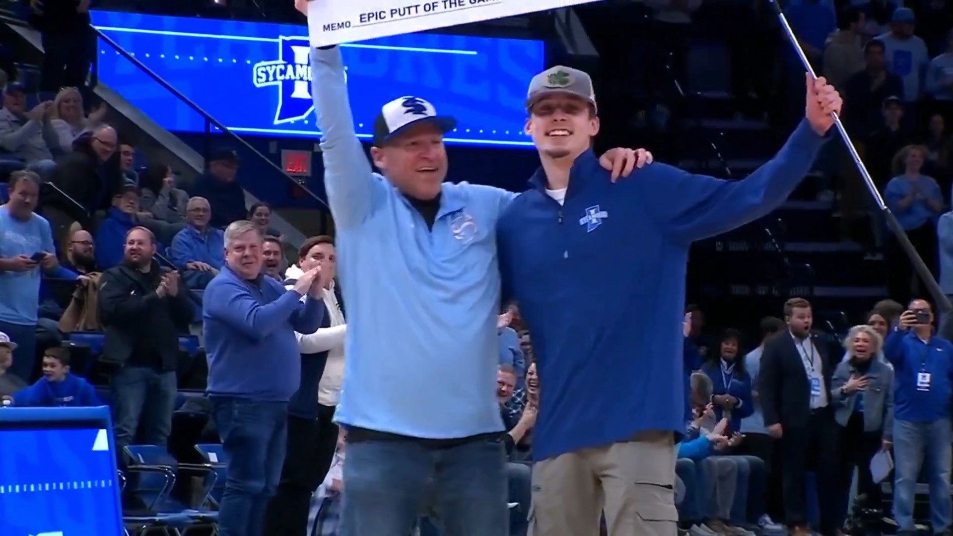 ISU senior wins $10K after 94-foot putt across basketball court ...