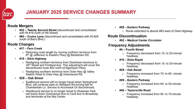 These TARC route changes will go into effect next year | whas11.com