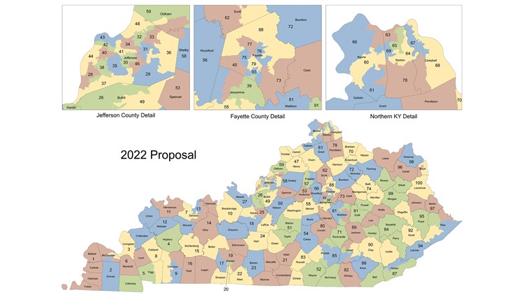 Proposed Kentucky district map for 2022 released by House | whas11.com