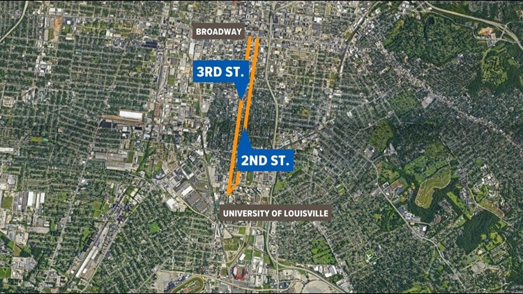 Project underway to convert 2nd, 3rd Streets to two-way | whas11.com